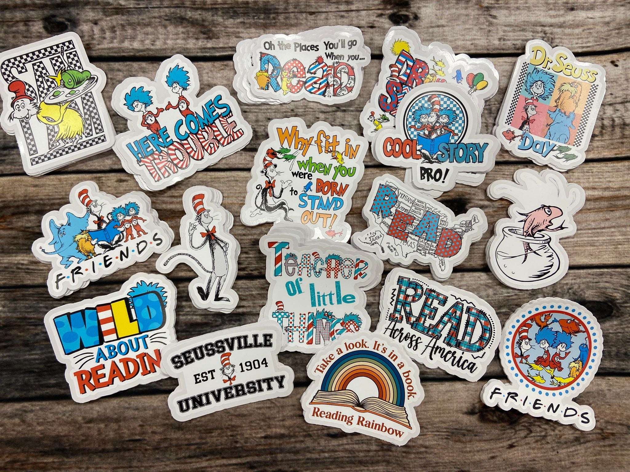 Read Across America Sticker 50 Count Bundle DC – Kim’s Cute Tees, LLC